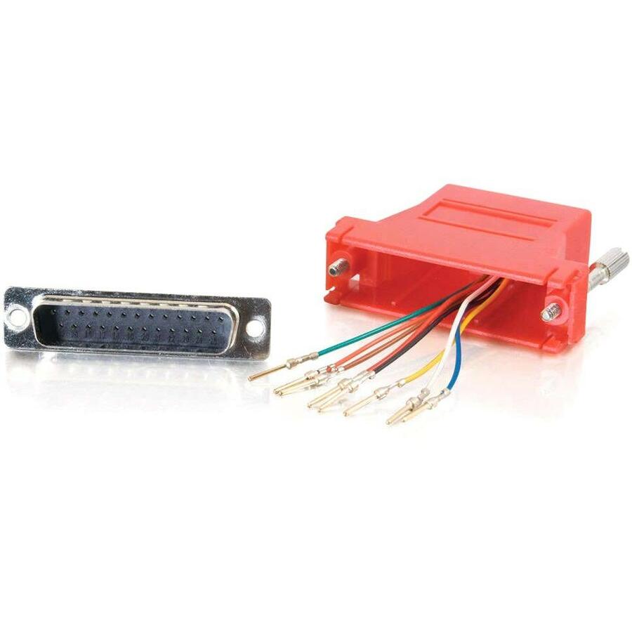 C2G RJ45 to DB25 Male Modular Adapter - Red 02939
