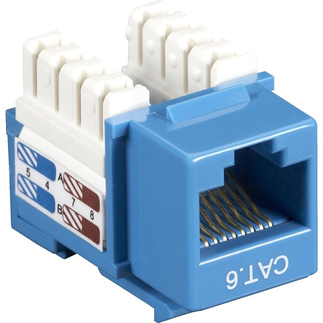 Black Box CAT6 Value Line Keystone Jack, Blue, 10-Pack CAT6J-BL-10PAK