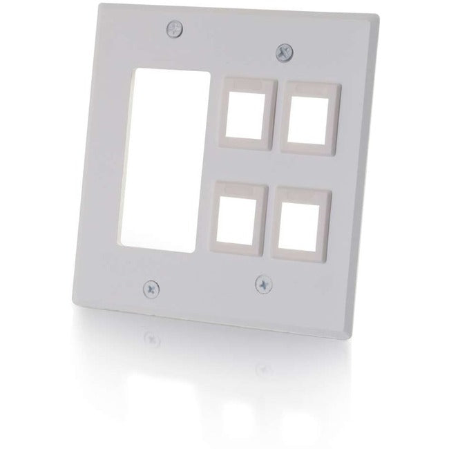 Decora Compatible Cutout With Four Keystone Double Gang Wall CTG-41341