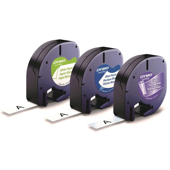 Letra Tag 3 Pak Tape, 1/2 X 13, 1 White Paper Tape, 1 White NWL-12331