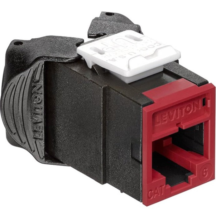 Leviton Atlas-X1 Cat 6 UTP QuickPort Jack, Dark Red 61UJK-RR6