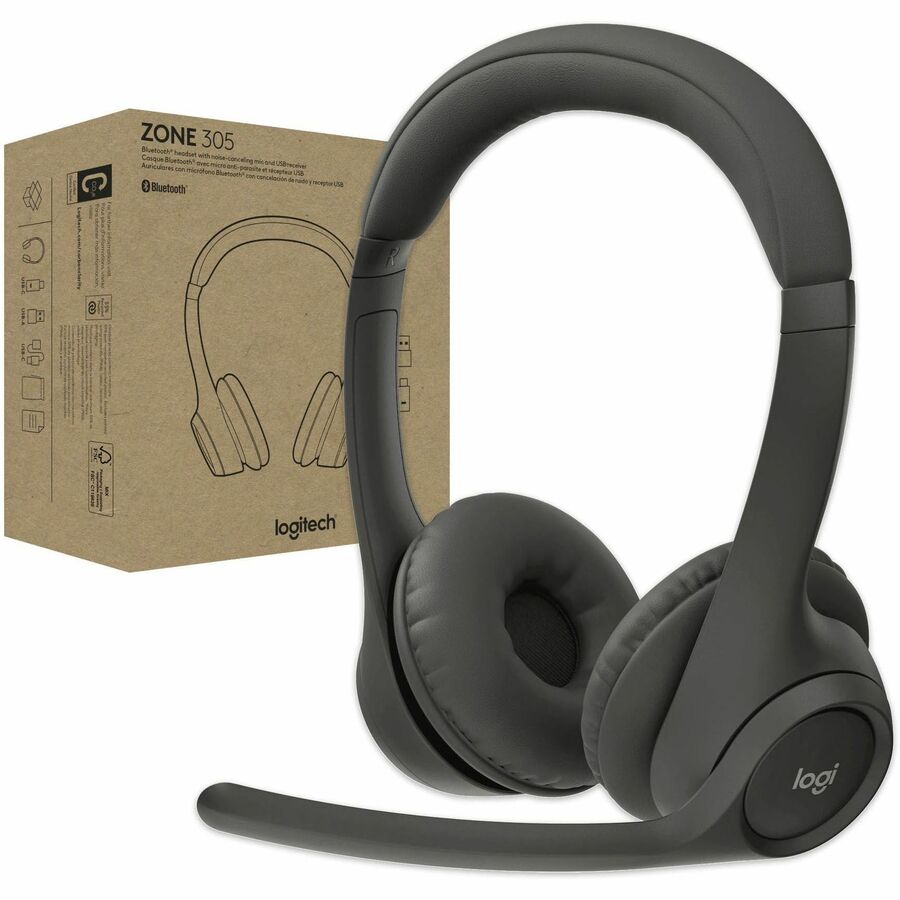 Logitech Zone 305 for Business, Wireless Bluetooth Headset With Microp