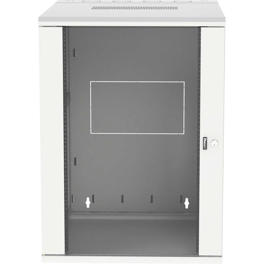 Panduit Wall Mount Cabinet, 18RU, 30" Depth, Windowed Door, White ...