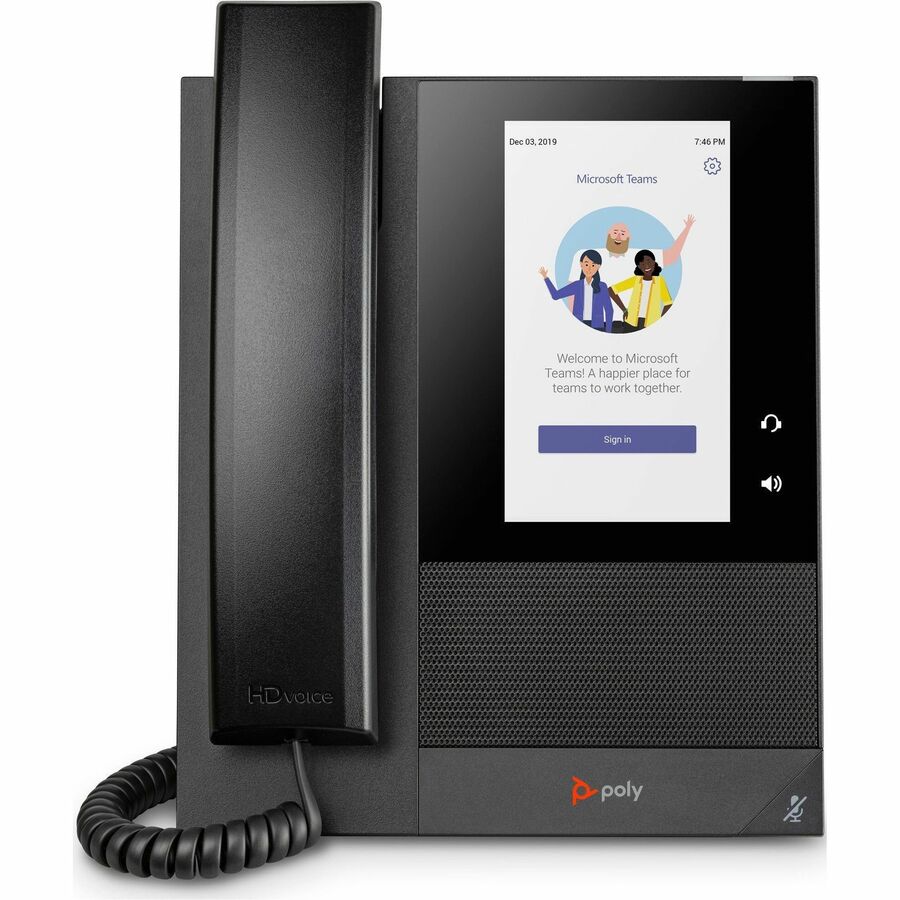 Poly CCX 400 IP Phone - Corded - Corded - Desktop, Wall Mountable - Bl