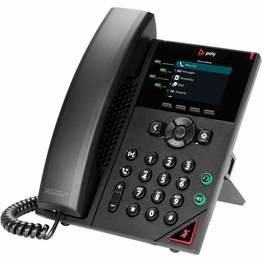 Poly VVX 250 IP Phone - Corded - Corded - Desktop, Wall Mountable ...