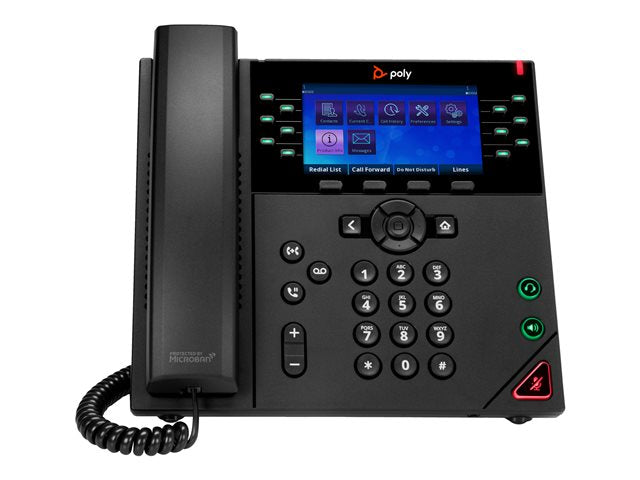 Poly VVX 450 IP Phone - Corded - Corded - Wall Mountable Desktop - Bla