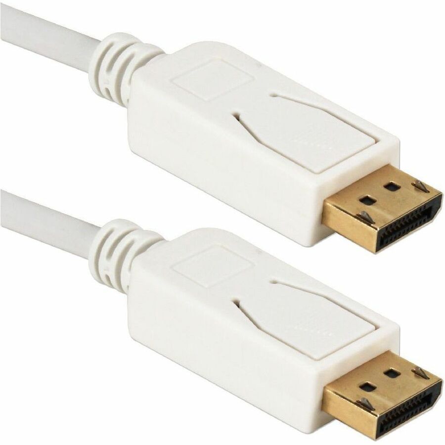 QVS 10ft DisplayPort UltraHD 4K White Cable With Latches - 10 ft Displ