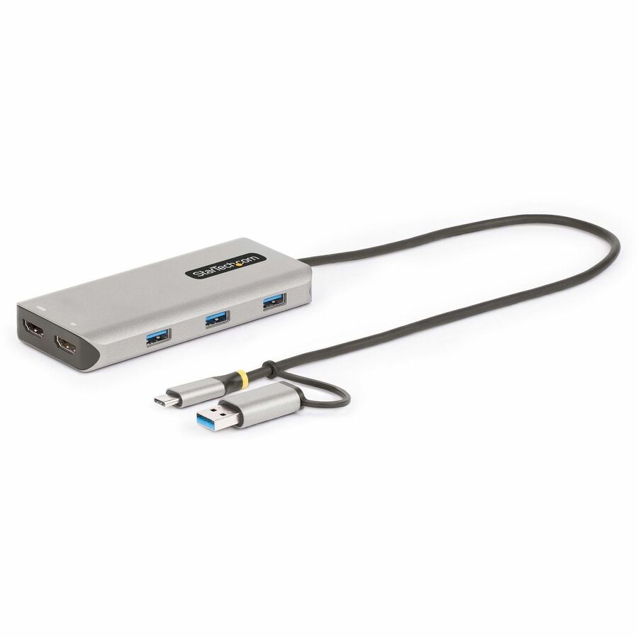 StarTech.com USB-C Multiport Adapter w/Attached USB-C to USB-A Dongle,