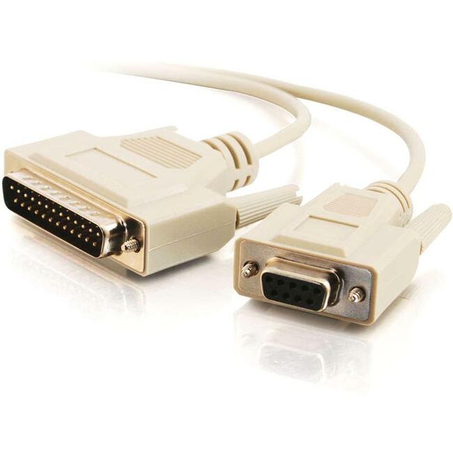 C2G 6Ft Db25 Male To Db9 Female Null Modem Cable 03019